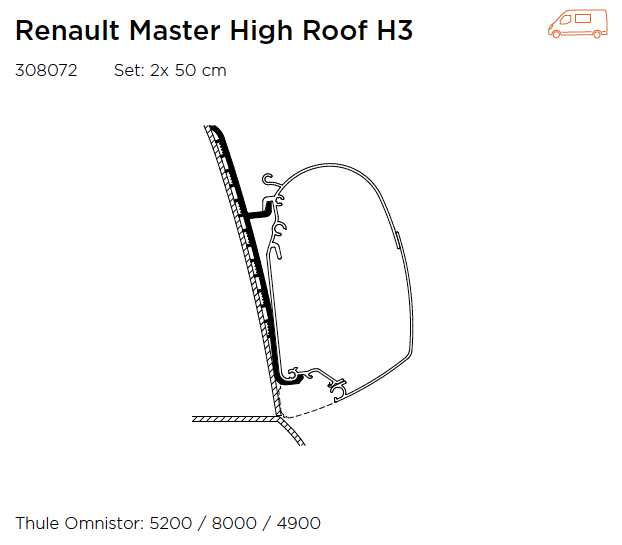 Renault Master High Roof H3 - Hill View Awnings